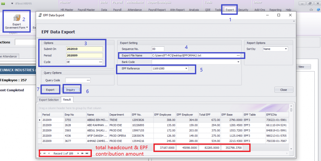 EPF Export Format – iFlexi Knowledge Base
