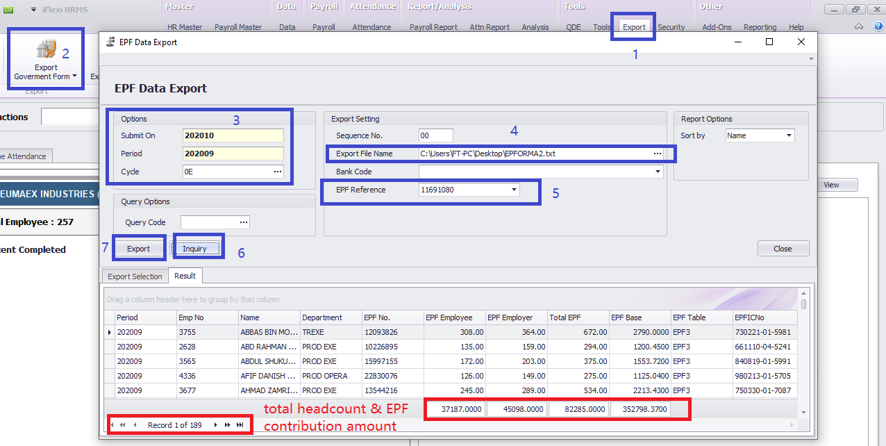 EPF Export Format – iFlexi Knowledge Base