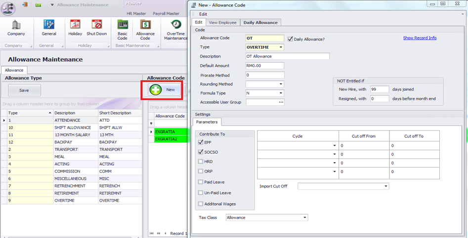 Allowance Maintenance – iFlexi Knowledge Base