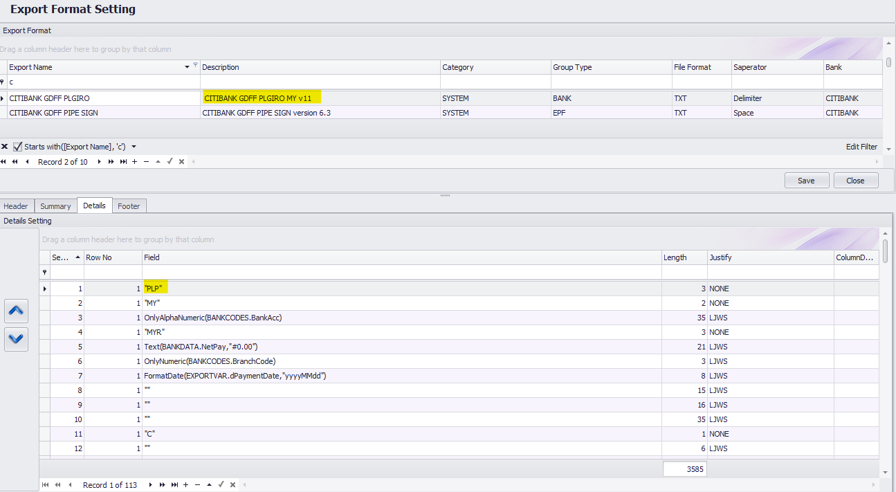 CITIBANK SALARY FILE FORMAT CITIBANK GDFF PLGIRO MY v11 – iFlexi Knowledge Base